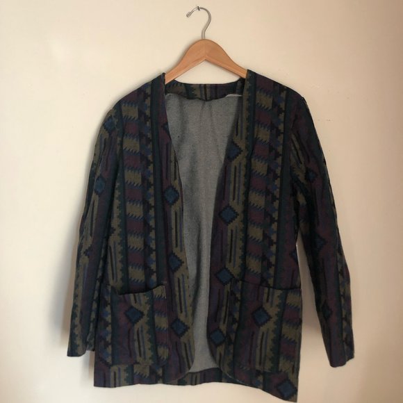 Vintage | Sweaters | Vintage Aztecprint Blazer | Poshmark